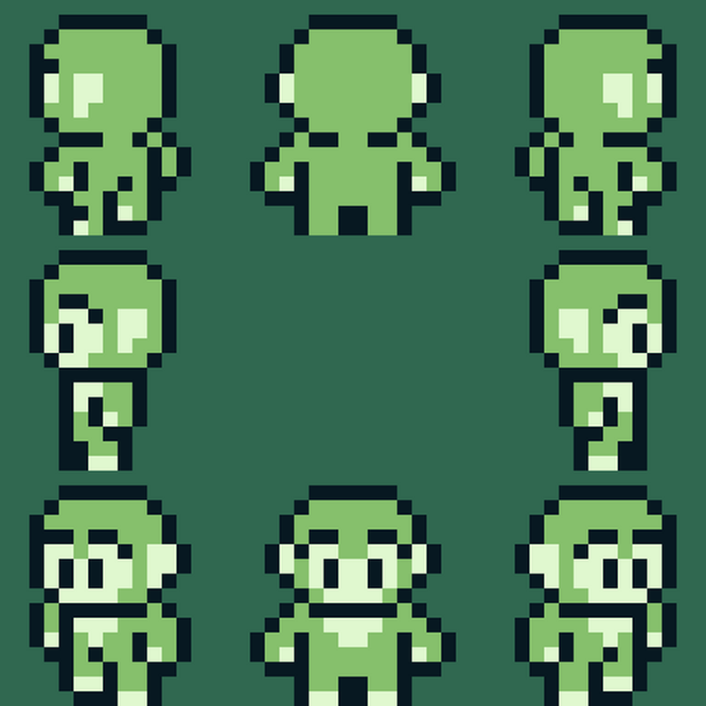 8-Directional Game Boy Character Template by GibbonGL
