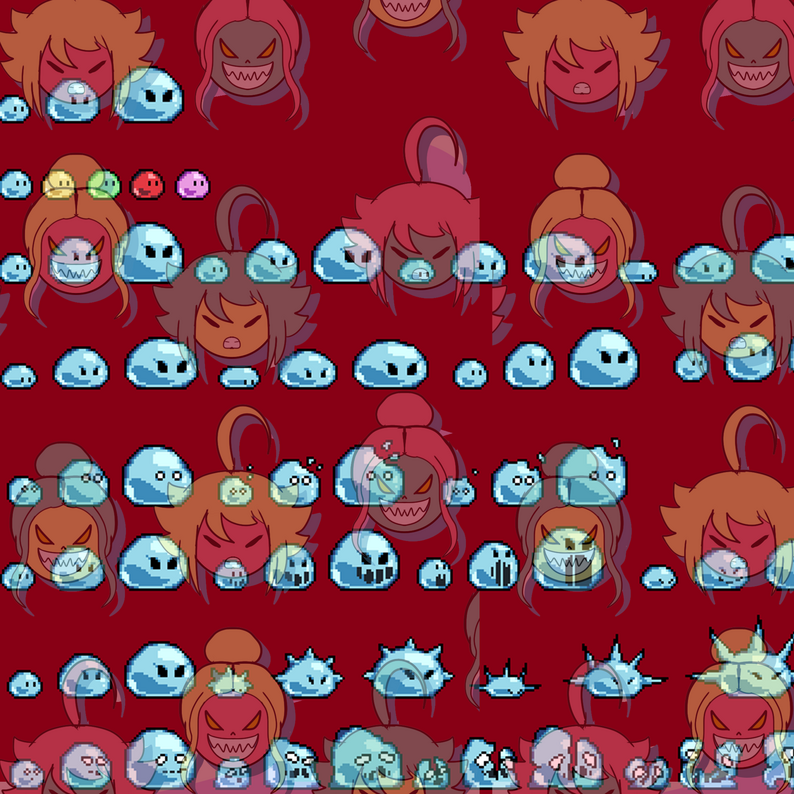 Blue Slime Sprites by SevenWave7