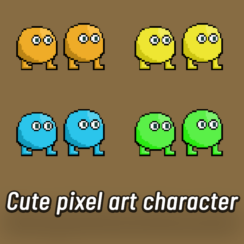 Cute character pixel art by SunGraphica