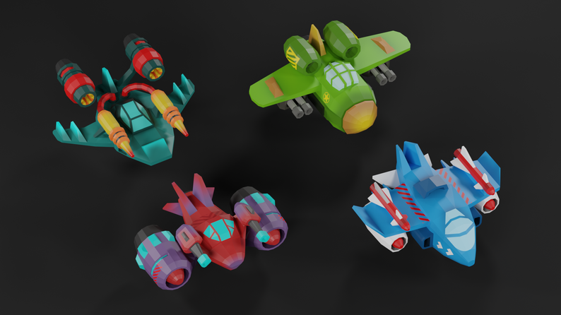 Low Poly Fly Battle Airplanes Assets Pack by babkagd