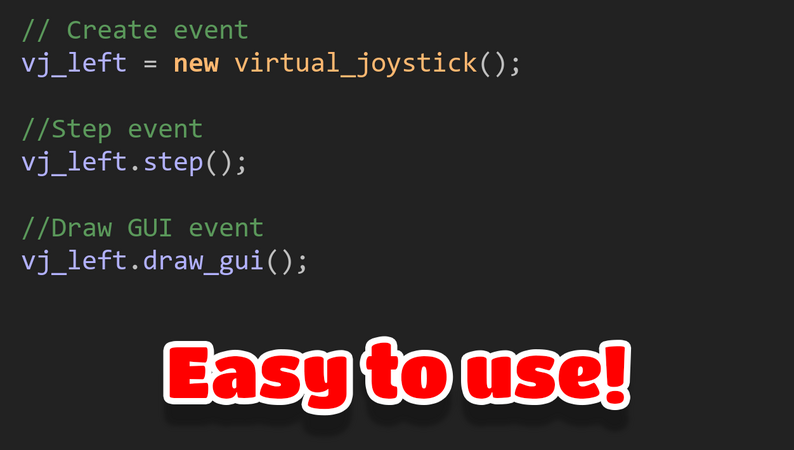 Easy Virtual Joystick for GameMaker LTS 2022 by Harpwood Studio