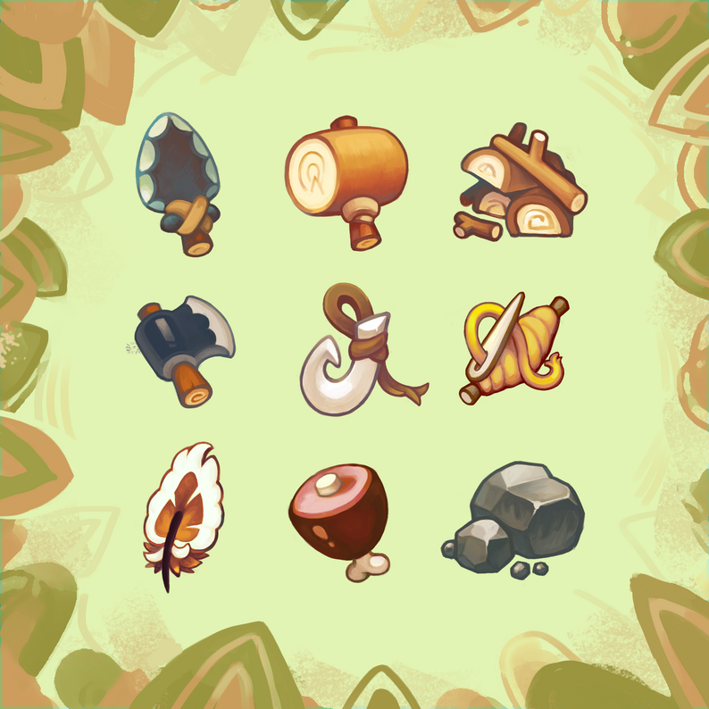 Cartoon Survival Items by owololott