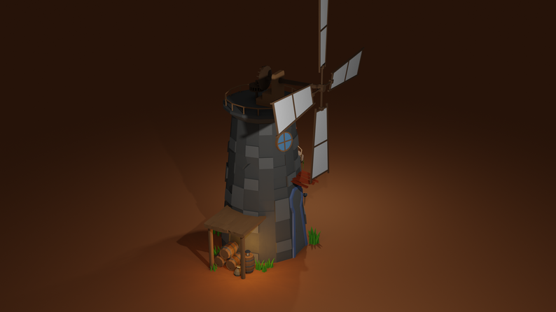 Low Poly Mill by Gorlaks