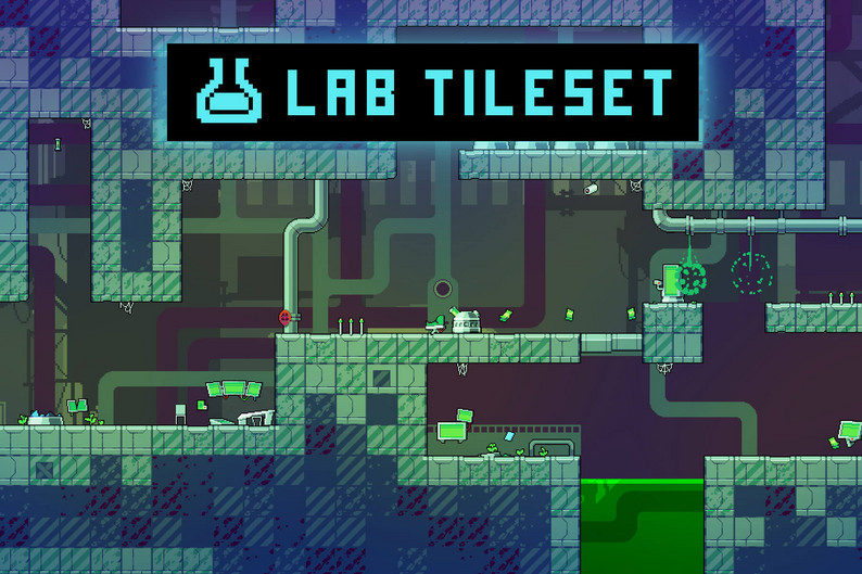 Lab Game Tileset by Free Game Assets (GUI, Sprite, Tilesets)