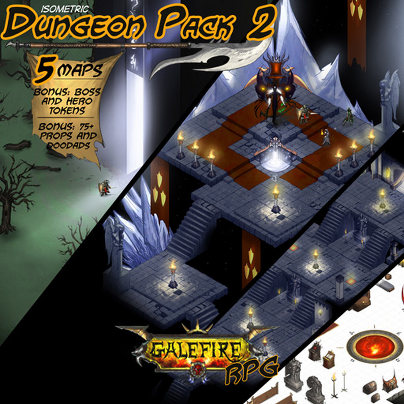 Isometric Dungeon Designer, MEGA MAP PACK by GalefireRPG
