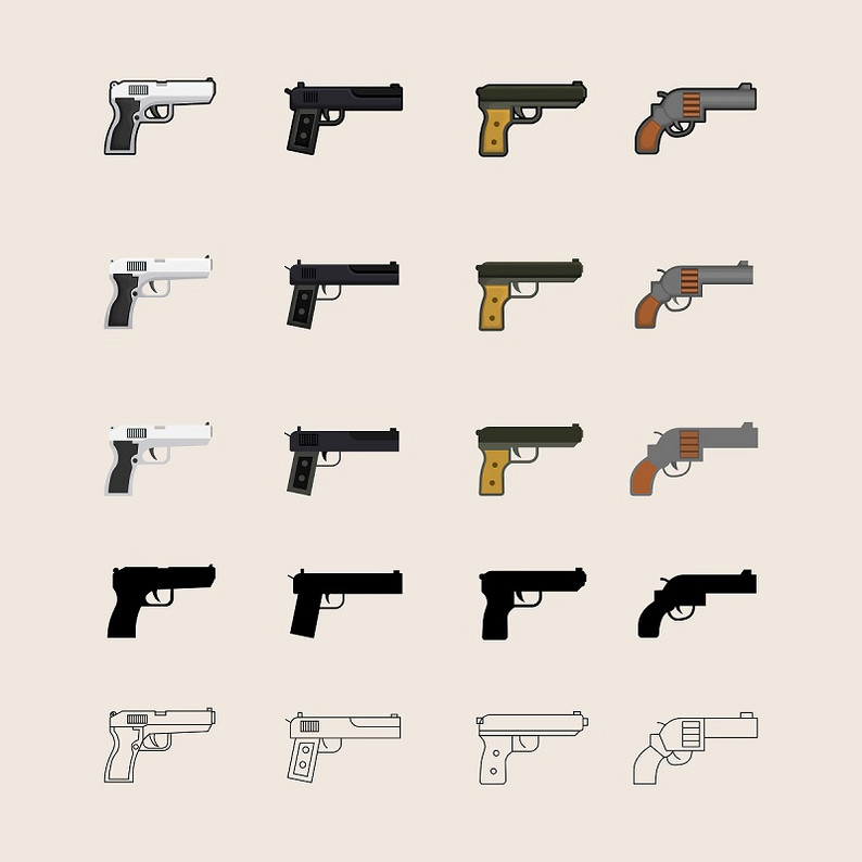 Gun icon collection game asset by SunGraphica