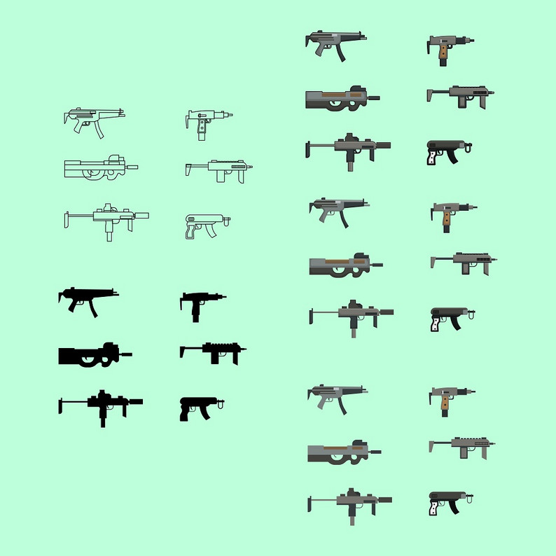 Gun icon collection game asset by SunGraphica