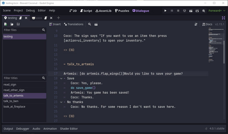 Dialogue Manager for Godot 4 by Nathan Hoad
