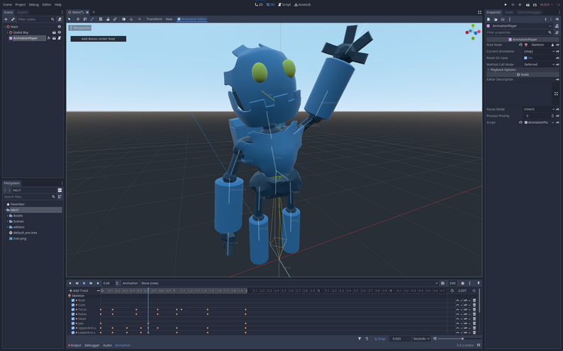 Godot 3 Skeletal Animation Editor by shmolyneaux