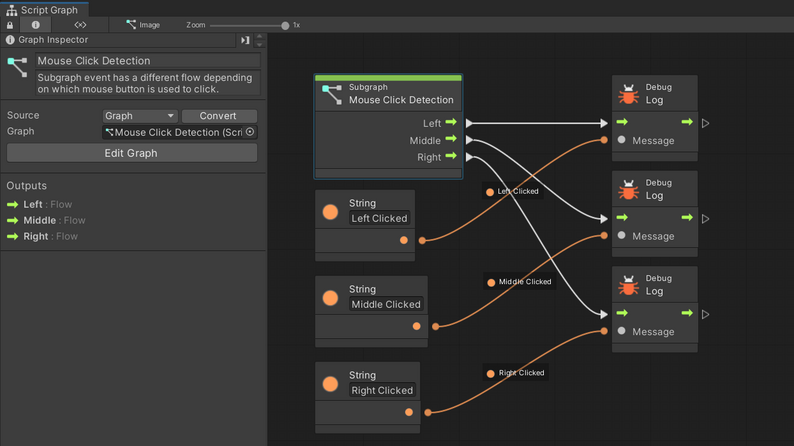 Mouse Click Detection Subgraph (Unity Visual Scripting) by Munchmo
