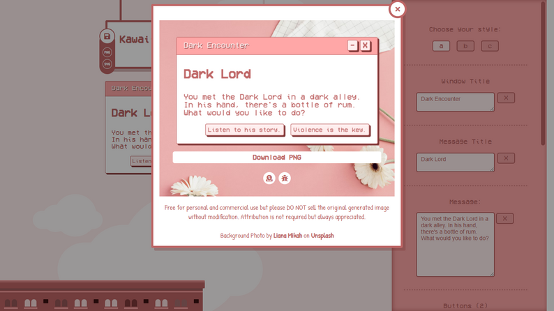 Kawaii Windows Popup Generator by Love-chan