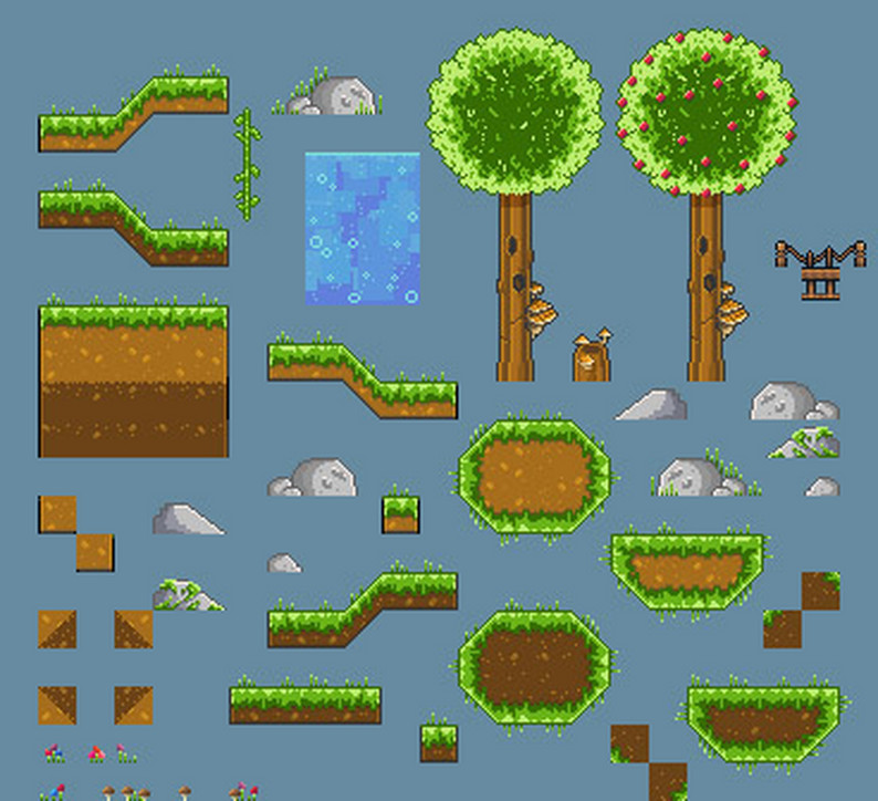 Forest Tileset 5 Pixel art Game Asset by MariaParraGames
