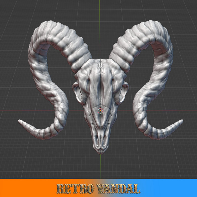 3D Printable - Ram Skull by Psionic Games