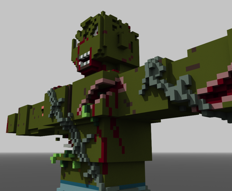 Zombie Monster Boss Voxel by miventech