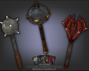 Stylized Fantasy Maces by VertexFrog