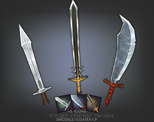 Stylized Fantasy Swords by VertexFrog