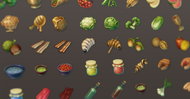 Fantasy RPG Food Icons by Leonid Deburger