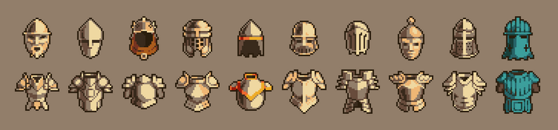 120 Pixel Art Armor Icons #4 by MedievalMore