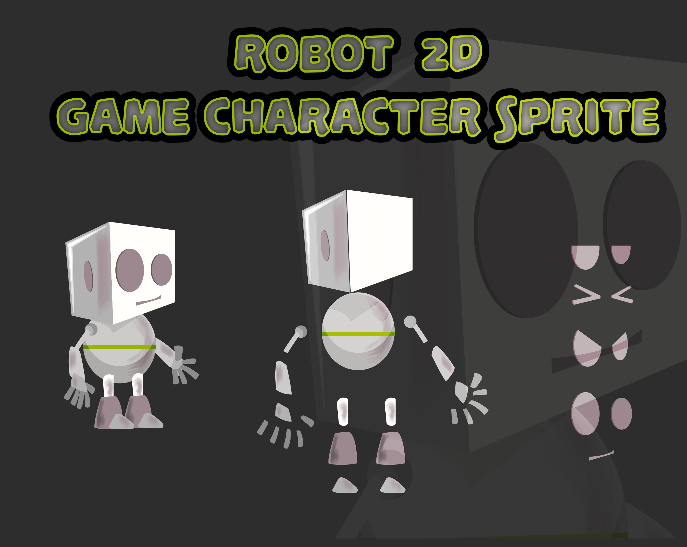 Robot 2D Game Character Sprite by ahsan siddiqui