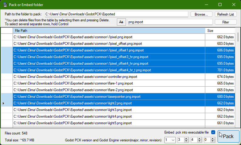 Godot PCK Explorer by Dmitriy Salnikov