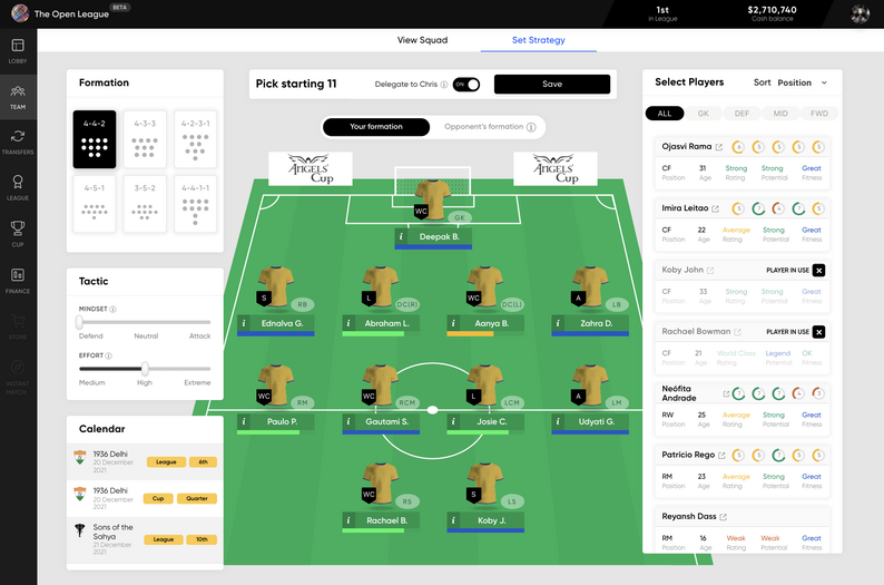 The Open League - Football/Soccer sim by PlayTOL