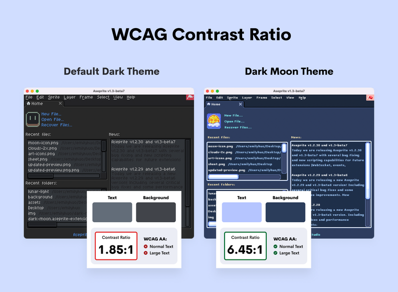 Dark Moon Aseprite Theme by emhuo