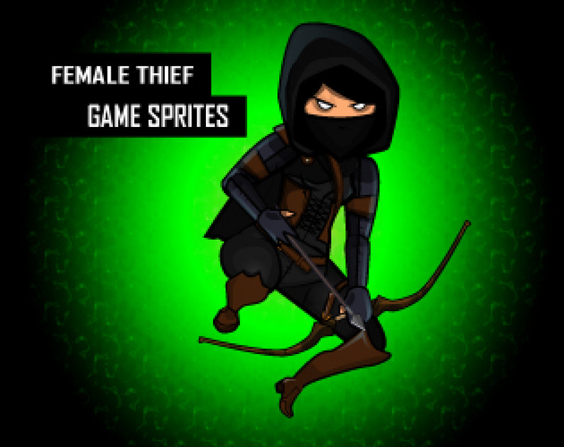 Female Thief 2D Game Character Sprite by overcrafted
