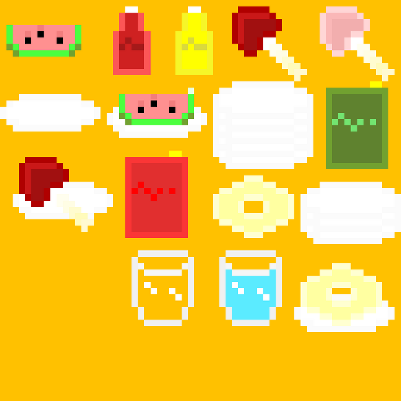 16 16x16 pixel food by designs up