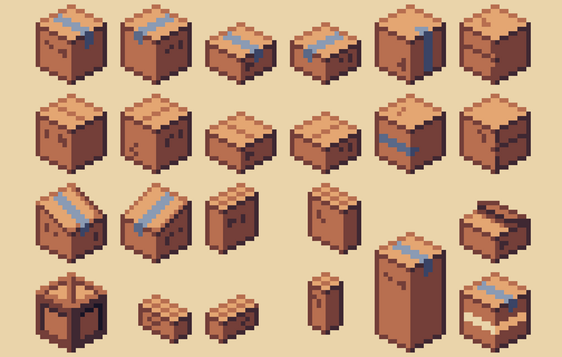 Cardboard Boxes - Free Pixel Assets by dani maccari