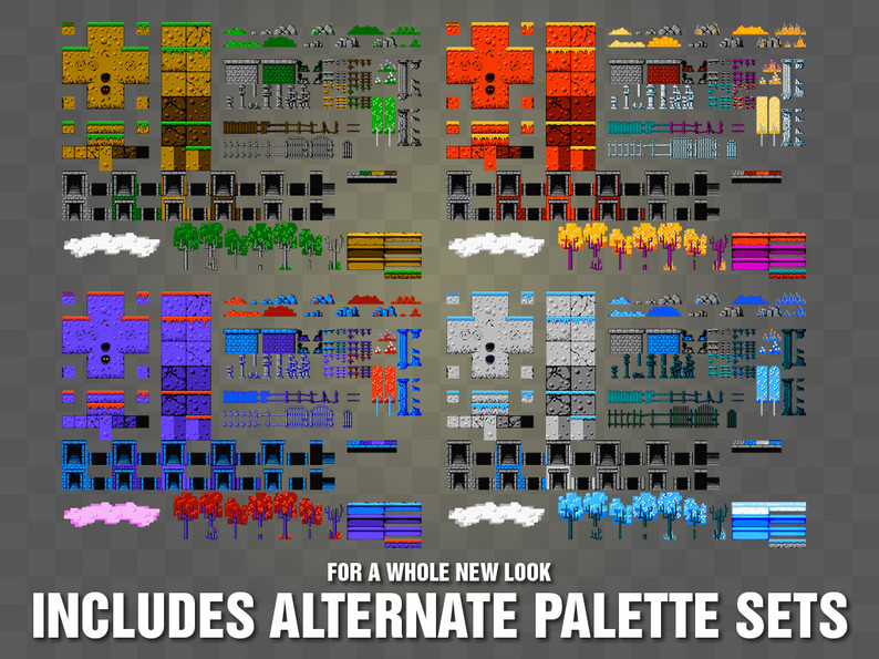 8-Bit Platformer Tileset by Rumblecade