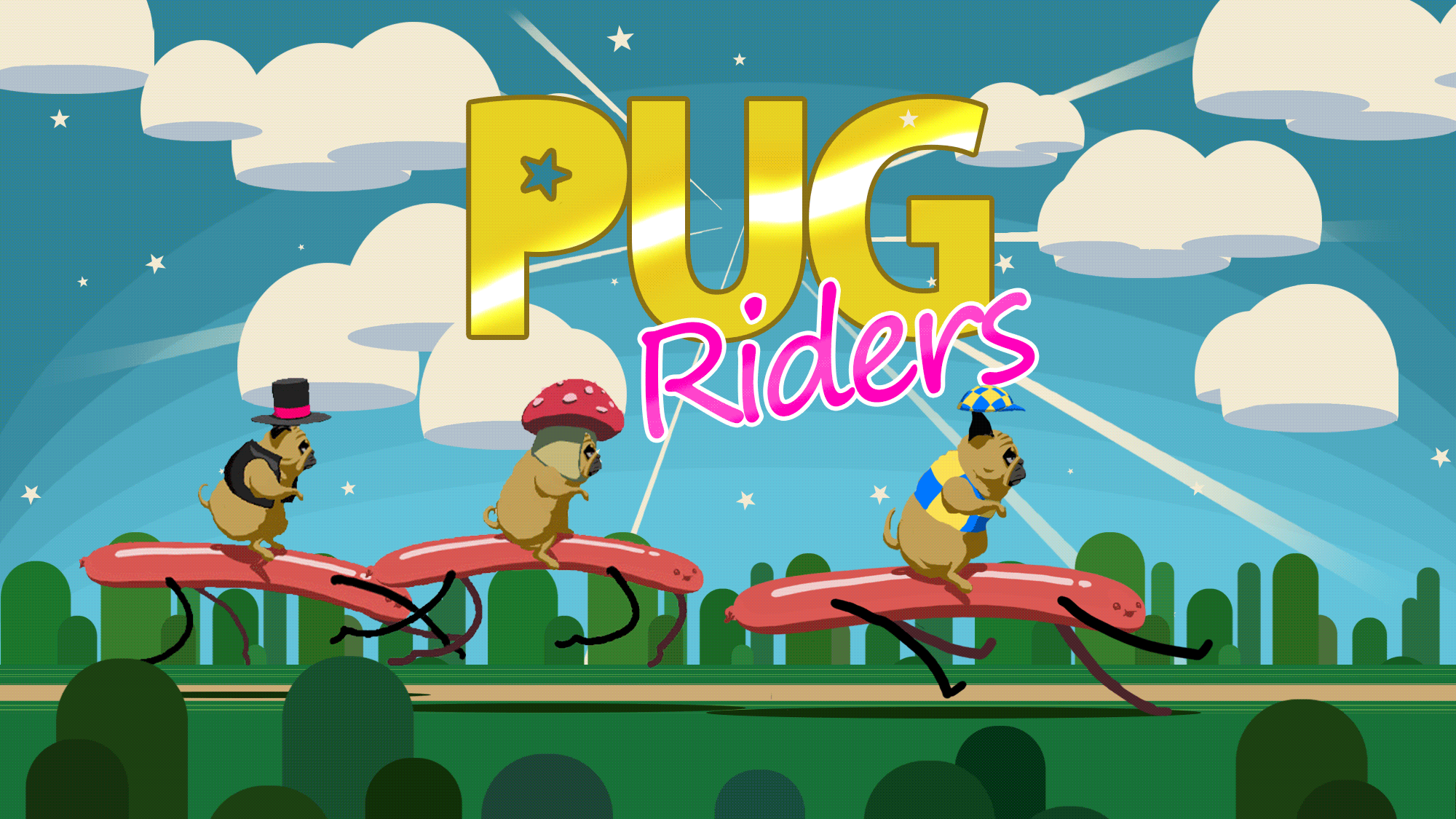 Pug Riders by Idle Birch