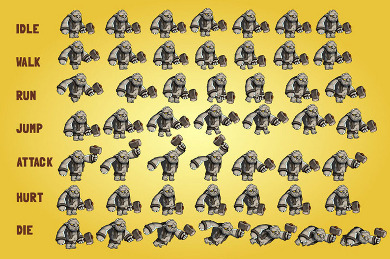 2D Trolls Free Sprite by Free Game Assets (GUI, Sprite, Tilesets)