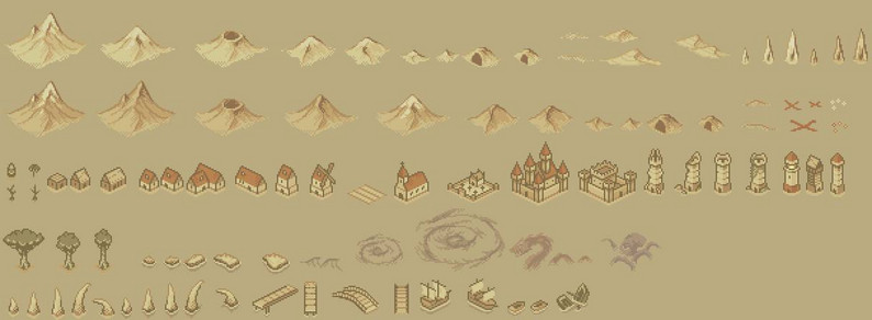 Fantasy Paper Map - Pixelart Asset Pack by aamatniekss