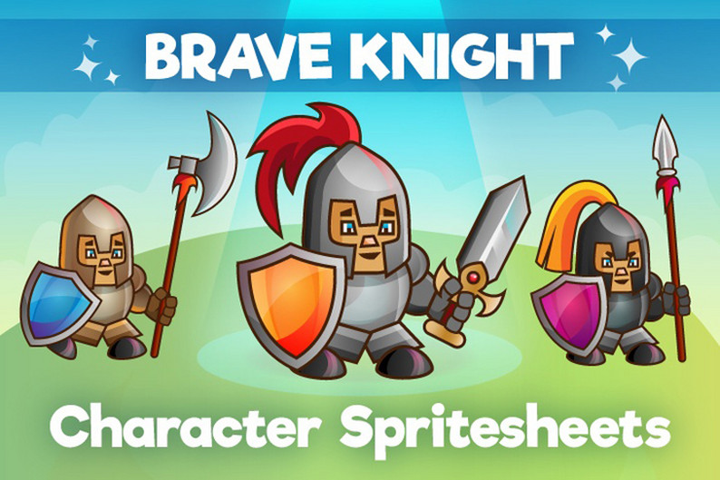 Free Knight Sprite by Free Game Assets (GUI, Sprite, Tilesets)