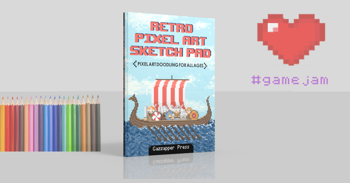 Retro Pixel Art Sketch Pad Book by Gazzapper