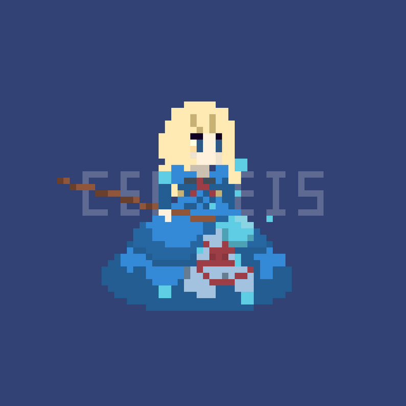 Pixel Character Sprite - Princess Mage by Cerceis
