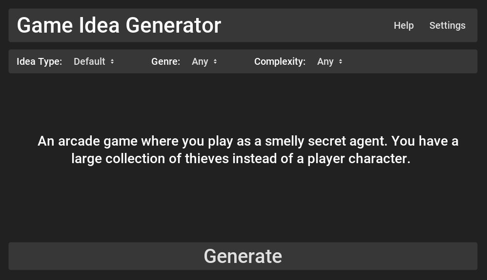 Game Idea Generator By Matthew Norman