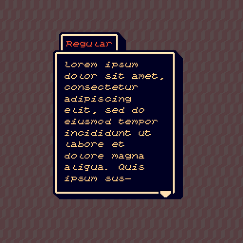 "Cursed Script" - PixelArt Font by oworowo (Gabriel Cortabraz)