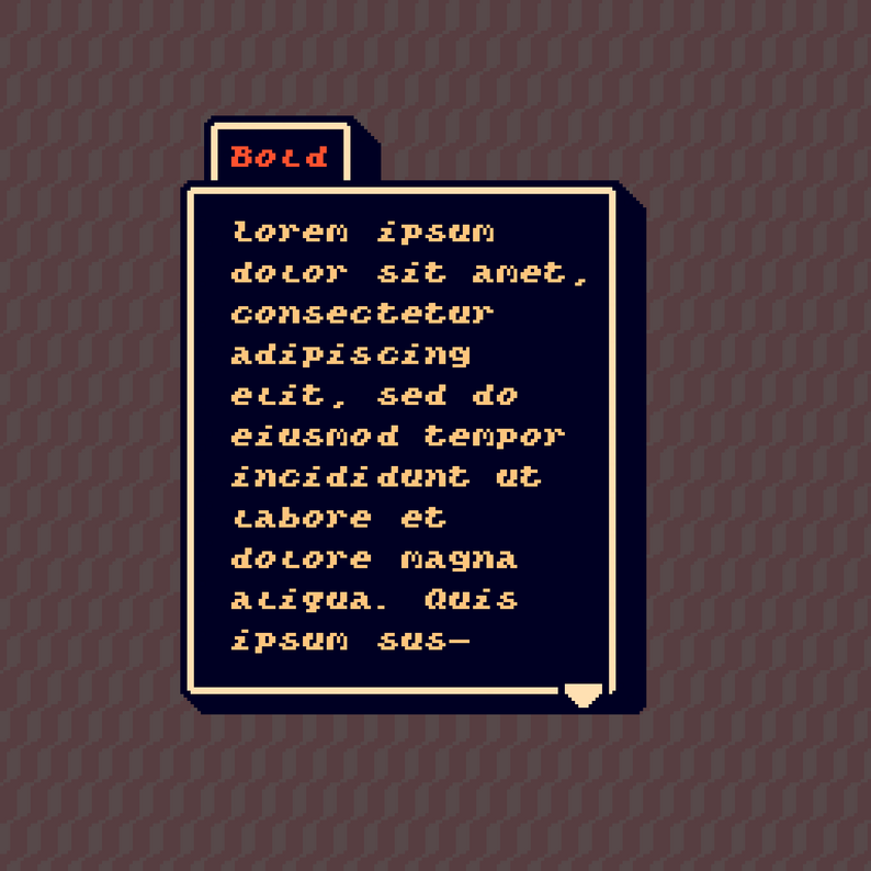 "Cursed Script" - PixelArt Font by oworowo (Gabriel Cortabraz)