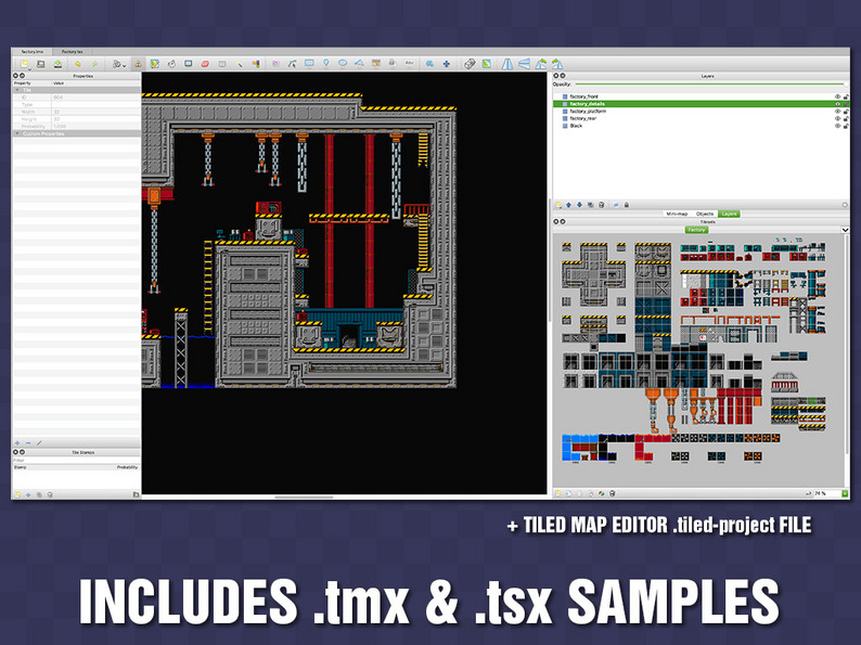 8-bit Factory Floor Tileset by Rumblecade
