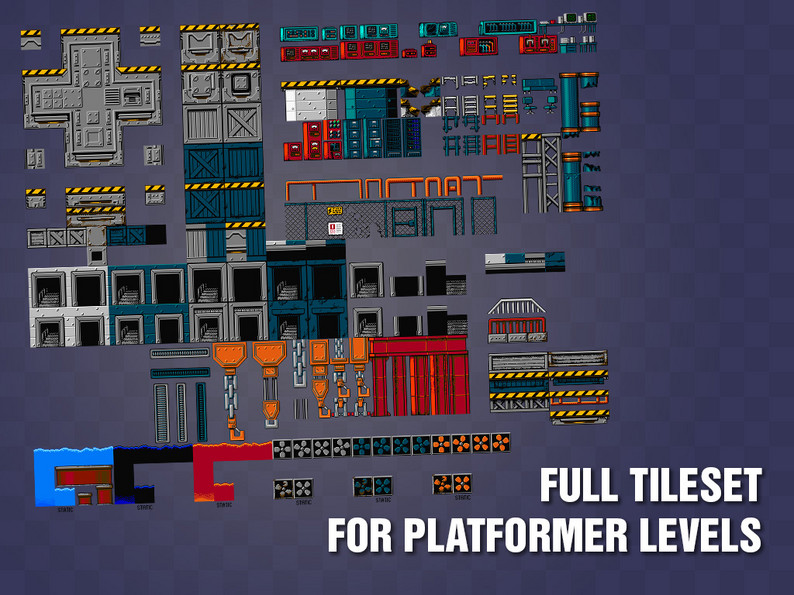 8-bit Factory Floor Tileset by Rumblecade
