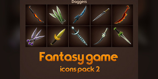 Free Game Icons Daggers by Free Game Assets (GUI, Sprite, Tilesets)
