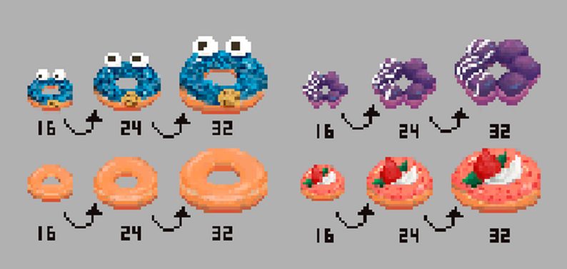 Donut's Sweets- 150 Pixel Art Assets by Neuqui