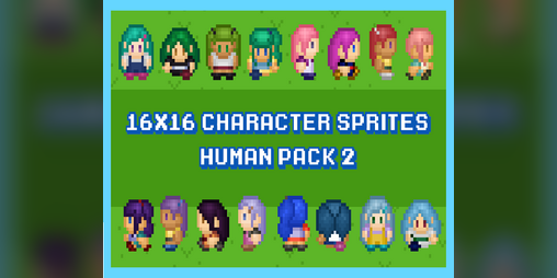 16x16 Character Sprites - Human Pack 2 by BexcellentGames
