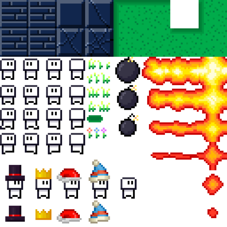 Pixel Bomberman Asset Pack [16×16 Px] by Brysia