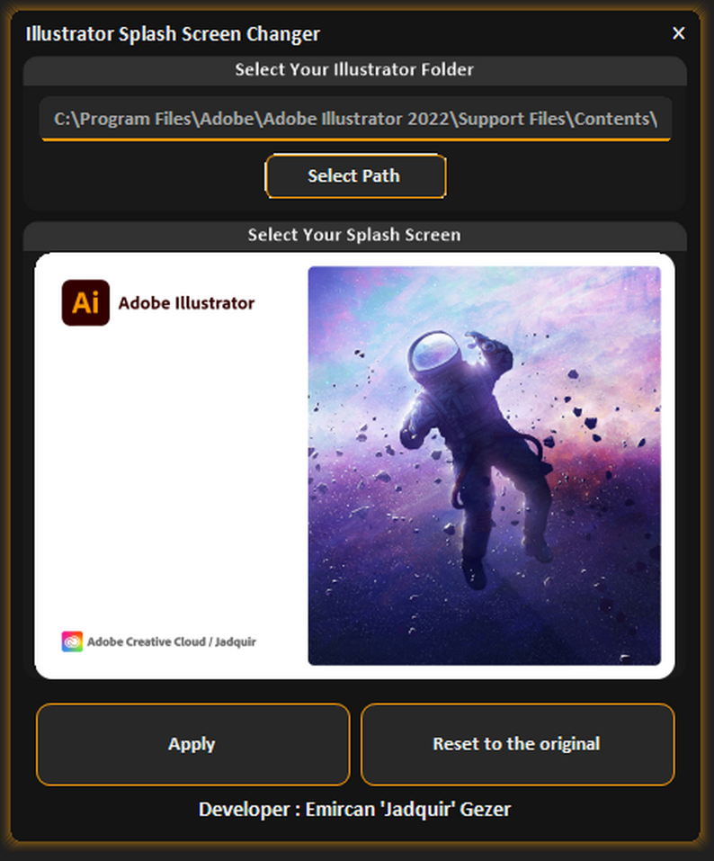 Adobe Illustrator Splash Screen Changer by Jadquir