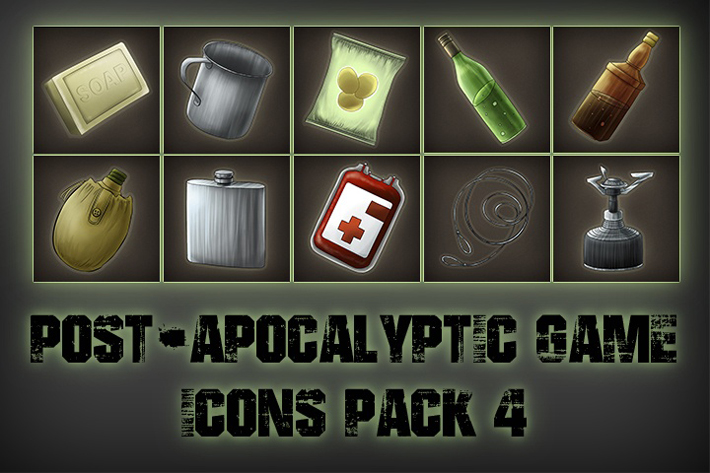 Post-apocalypse Game icons 4 by Free Game Assets (GUI, Sprite, Tilesets)