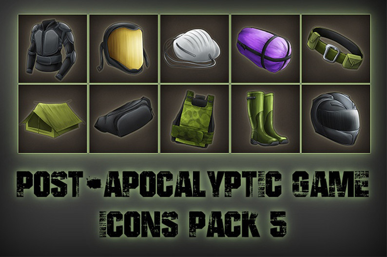 Post-apocalypse Game icons 5 by Free Game Assets (GUI, Sprite, Tilesets)