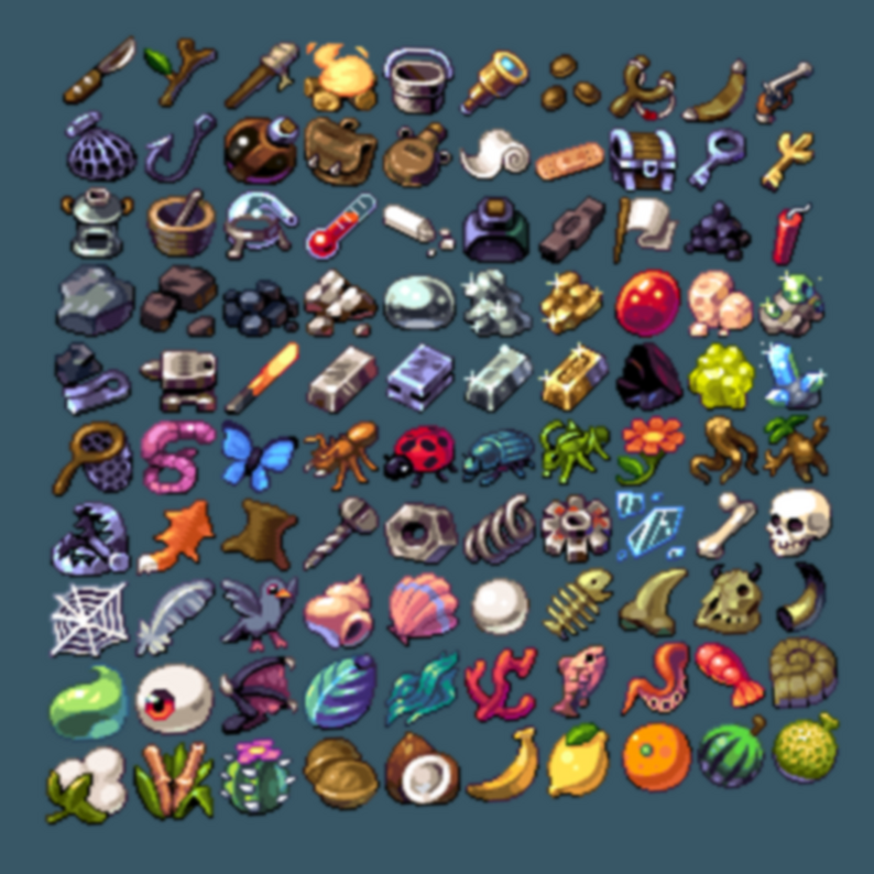 Pixel Fantasy RPG Icons Survival, Alchemy, Mining 32x32 by Thomas ...