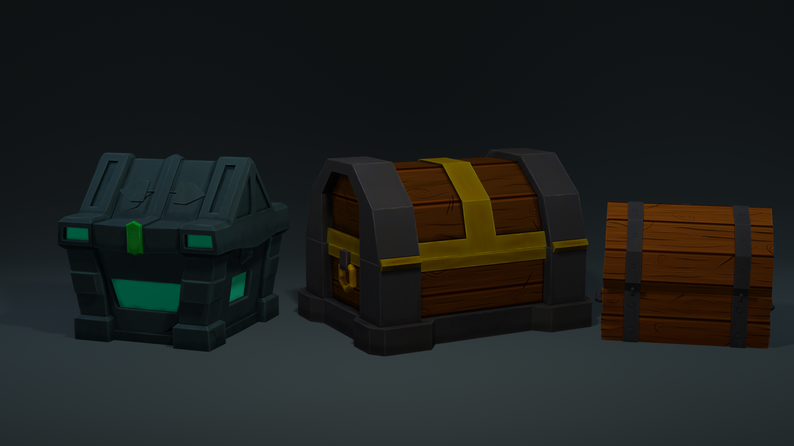 3D Cartoon Chests model by TridentGame